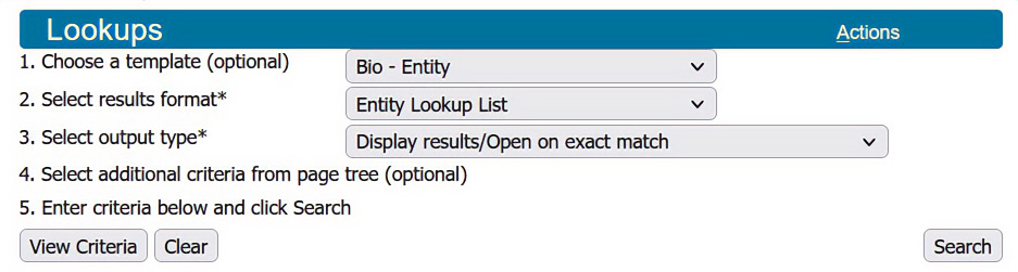 How to Look up an Entity Record | Advancement Services, Office of Development