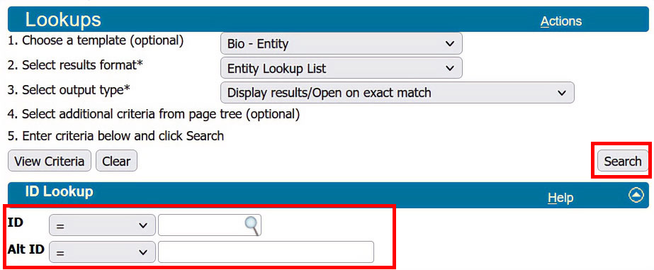 How to Look up an Entity Record | Advancement Services, Office of ...